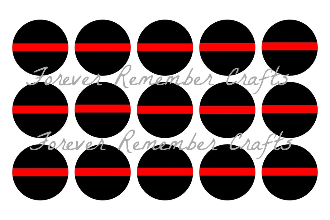 INSTANT DOWNLOAD Thin Red Line 1 Inch Circle Template 15 Images - Etsy