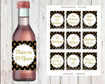 CUSTOM AGE 21 21st Birthday Legal Wine Bottle Label Gift for - Etsy