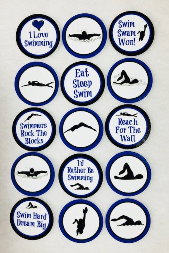 Set Of 50/100/150/200 Personalized Swimming Party 1 Inch | Etsy