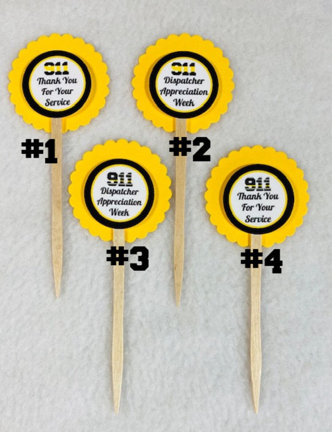 Set of 12 Personalized Thin Yellow Line 911 Dispatcher Apprecitaion ...