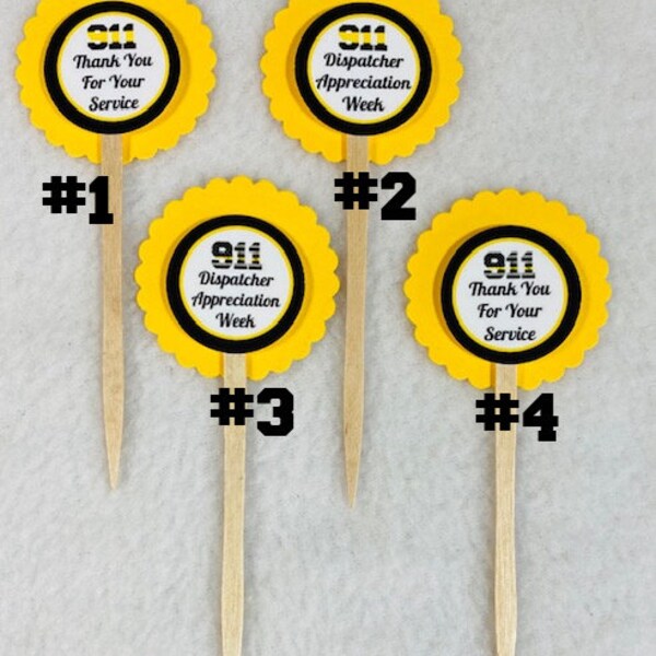 911 Dispatcher Cupcake Toppers - Etsy
