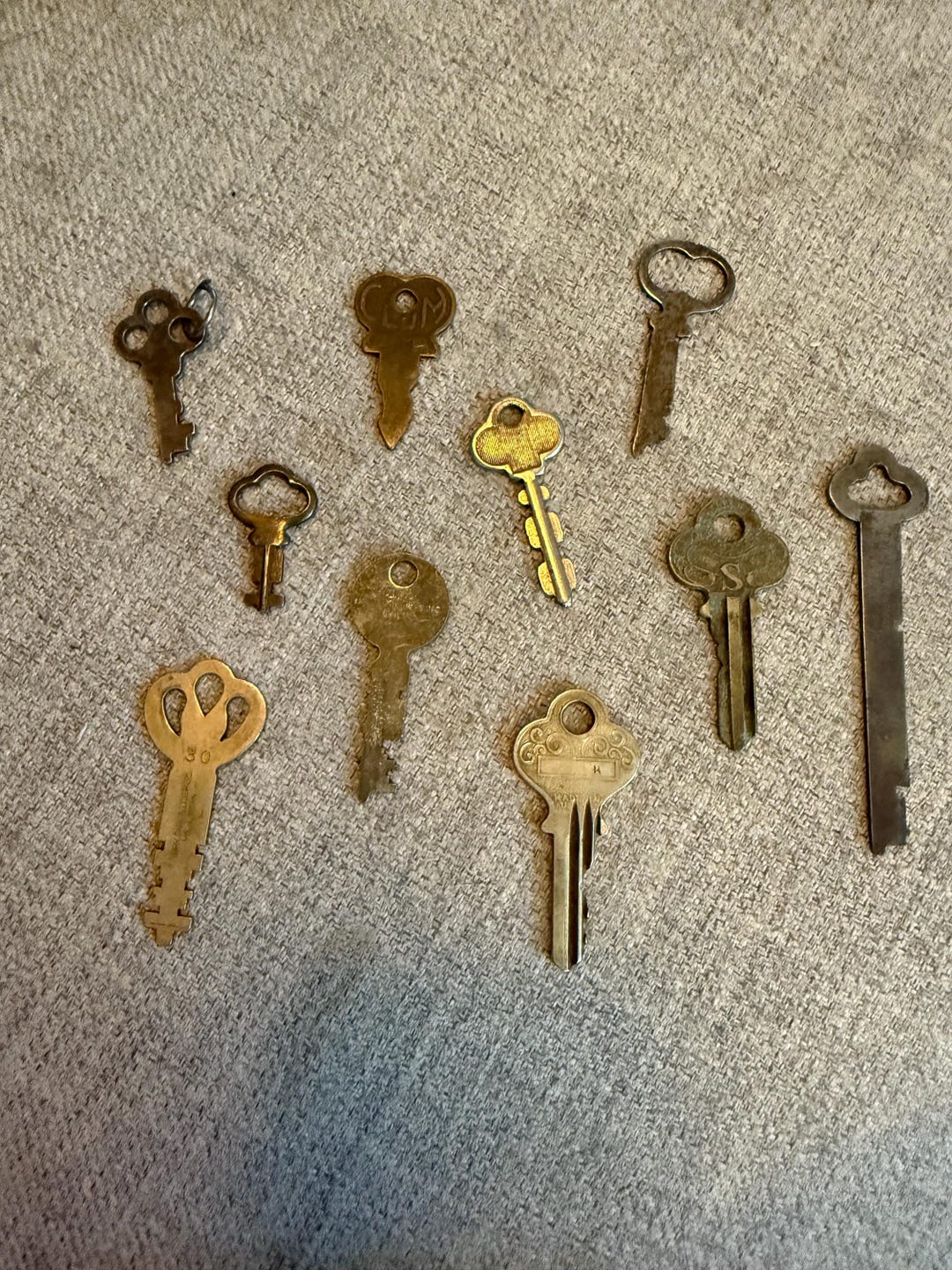 Lot of Ten Keys Mostly Antique Flat Skeleton Various Sizes - Etsy