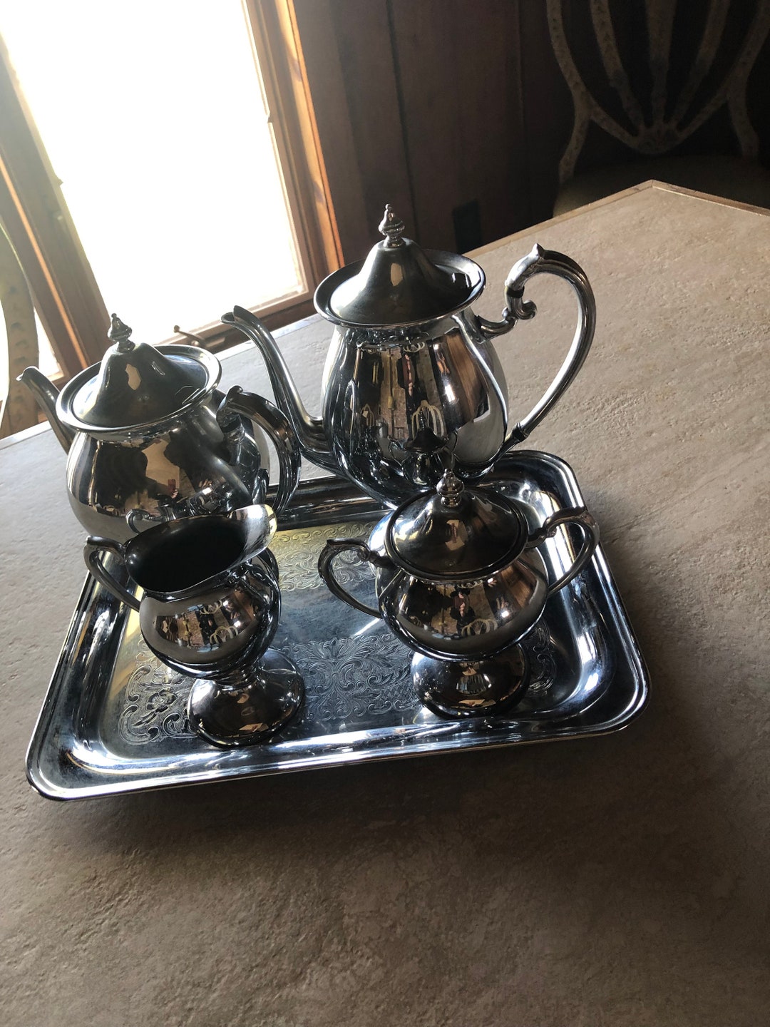 Vintage Chromium LB Plated Silver Tea and Coffee Server Set 1950s - Etsy