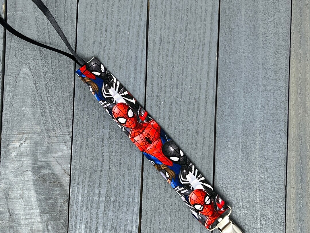 Spiderman Pacifier Clip / Universal Fabric Binky Holder - Etsy
