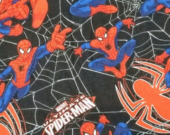 Spiderman Flannel Fabric - Etsy