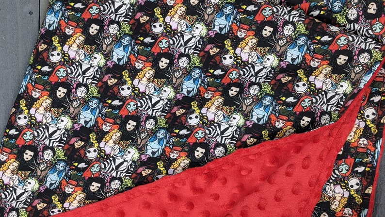 Tim Burton Characters Blanket / Custom Sizes and Colors - Etsy