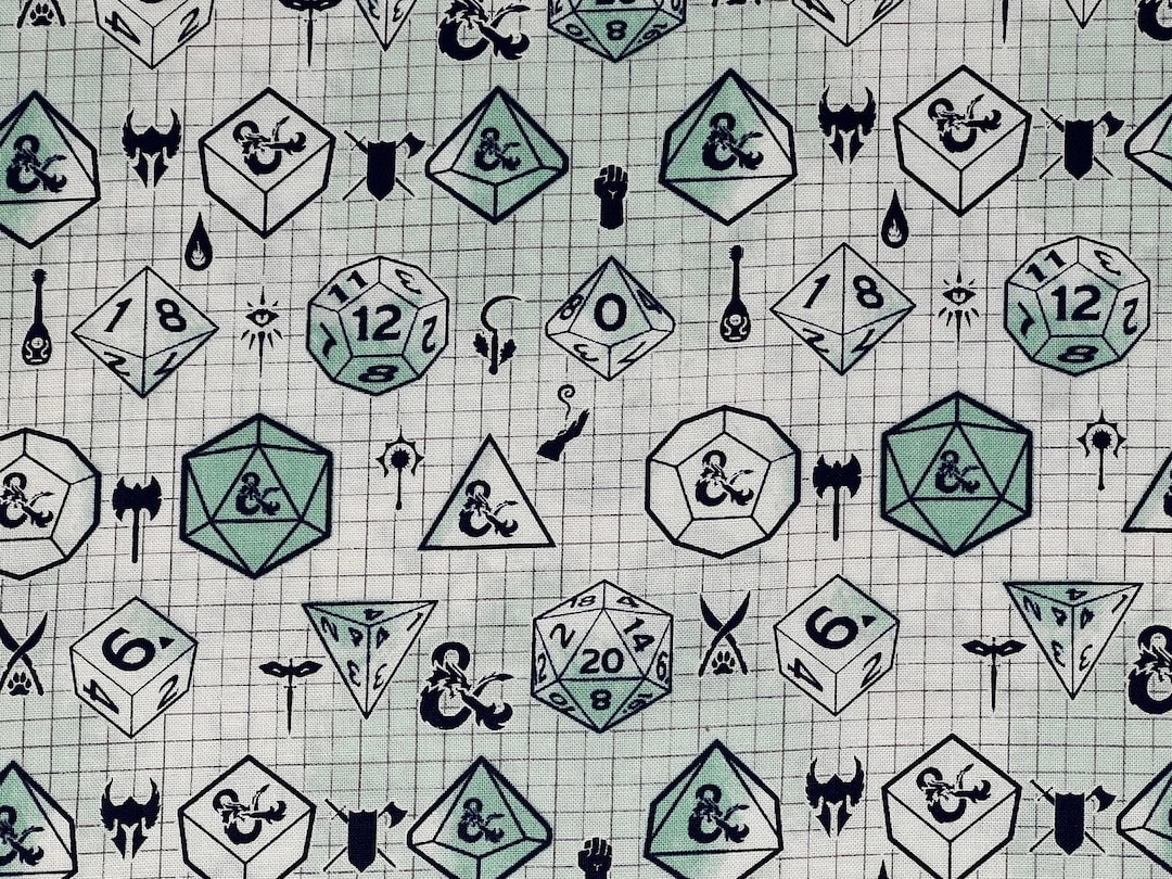Dungeons and Dragons Cotton Fabric / by the Yard and Half Yard - Etsy