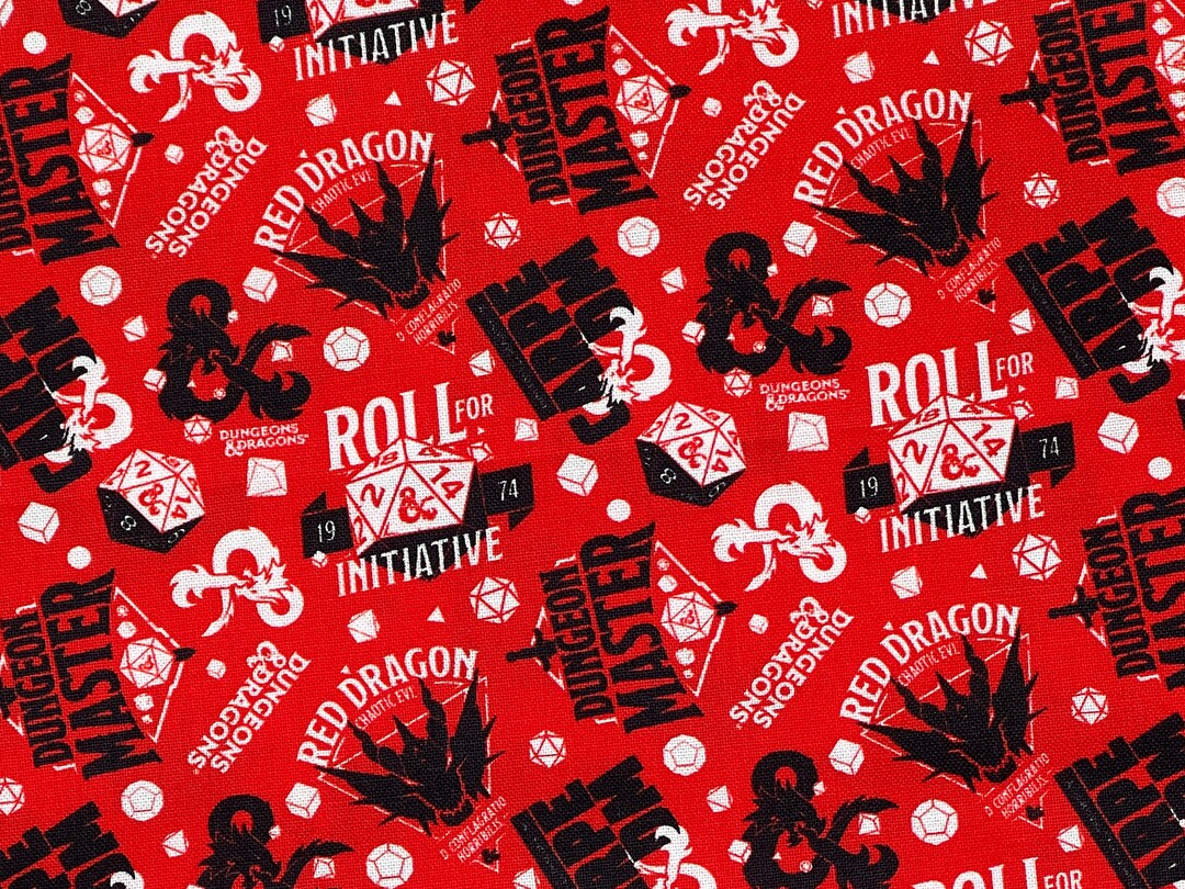 Dungeons and Dragons Cotton Fabric / by the Yard and Half Yard - Etsy