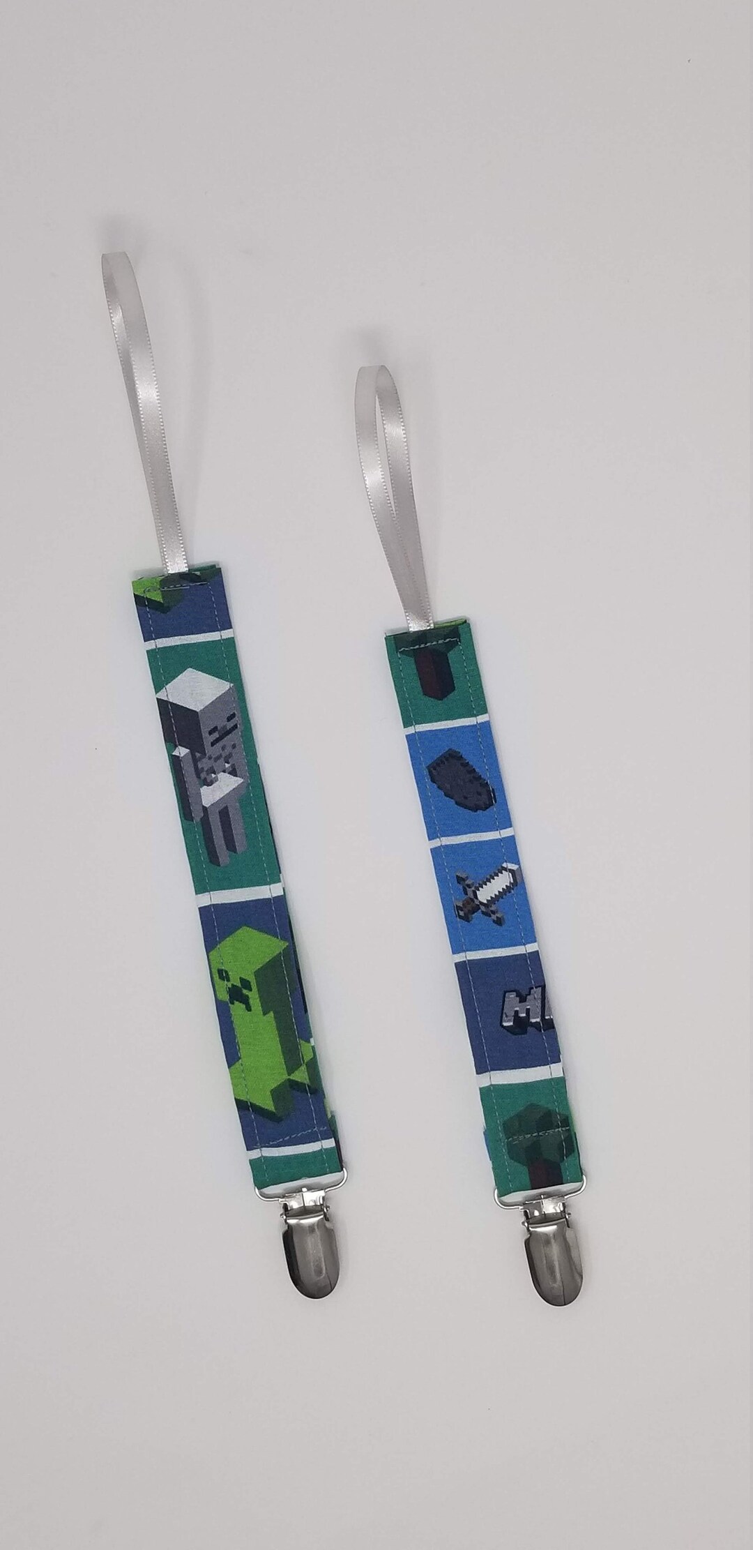 Minecraft Pacifier Clip / 8 Bit / Universal Fabric Binky Holder - Etsy