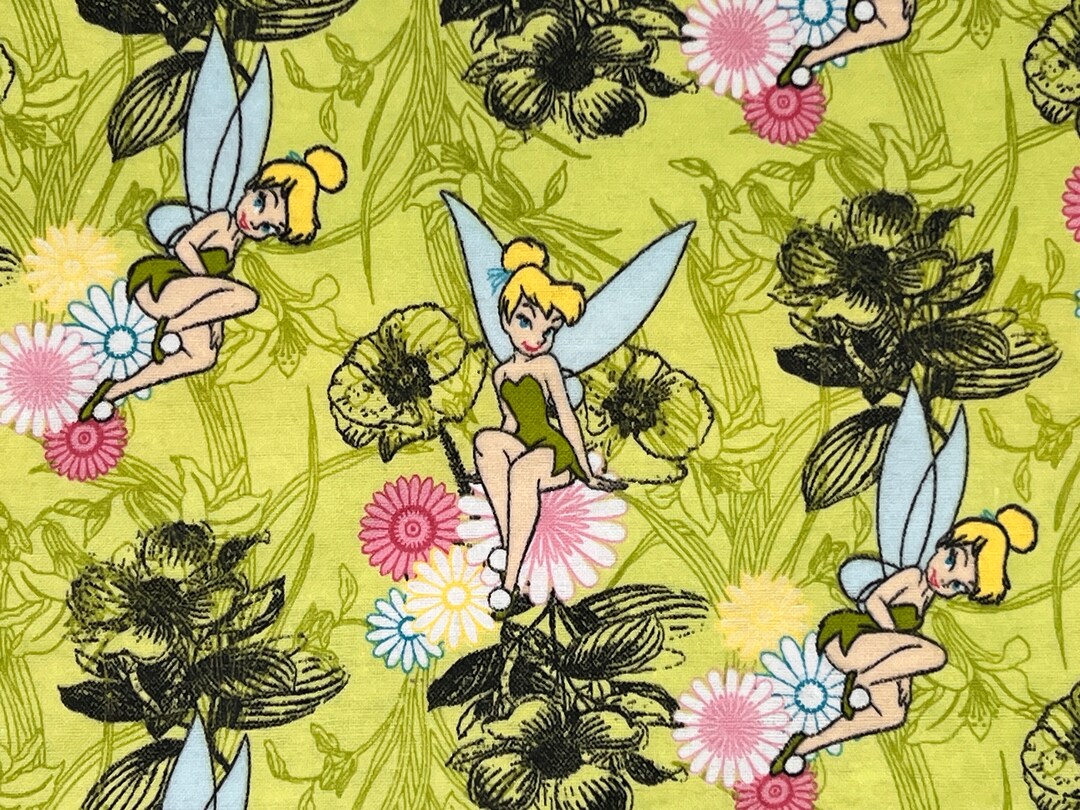 Tinkerbell Cotton FLANNEL Fabric / by the Half Yard / by the Yard - Etsy