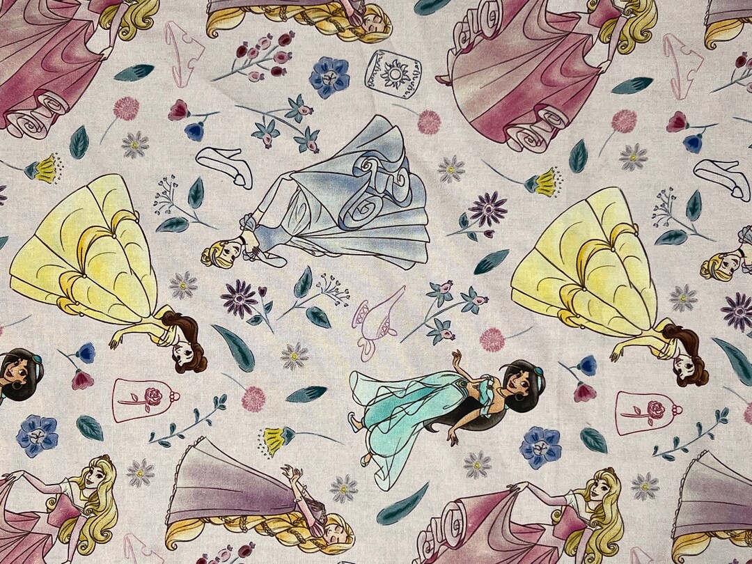 Disney Princess Floral Garden Fabric / Fat Quarter / by the Yard - Etsy