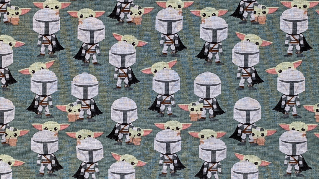 Mandalorian and Grogu Hello Friend Fabric / by the Yard / Fat Quarter ...