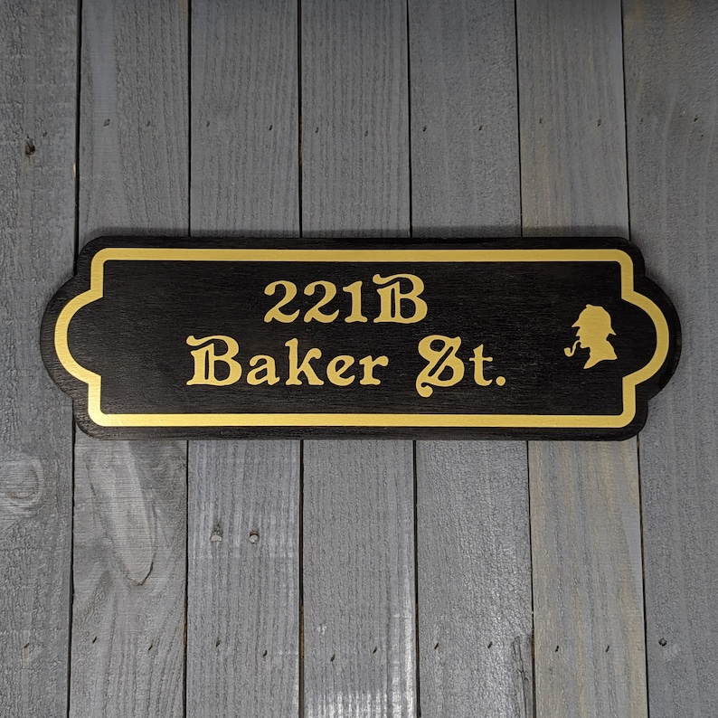 Sherlock Holmes Home Address Sign 221B Baker St. - Etsy