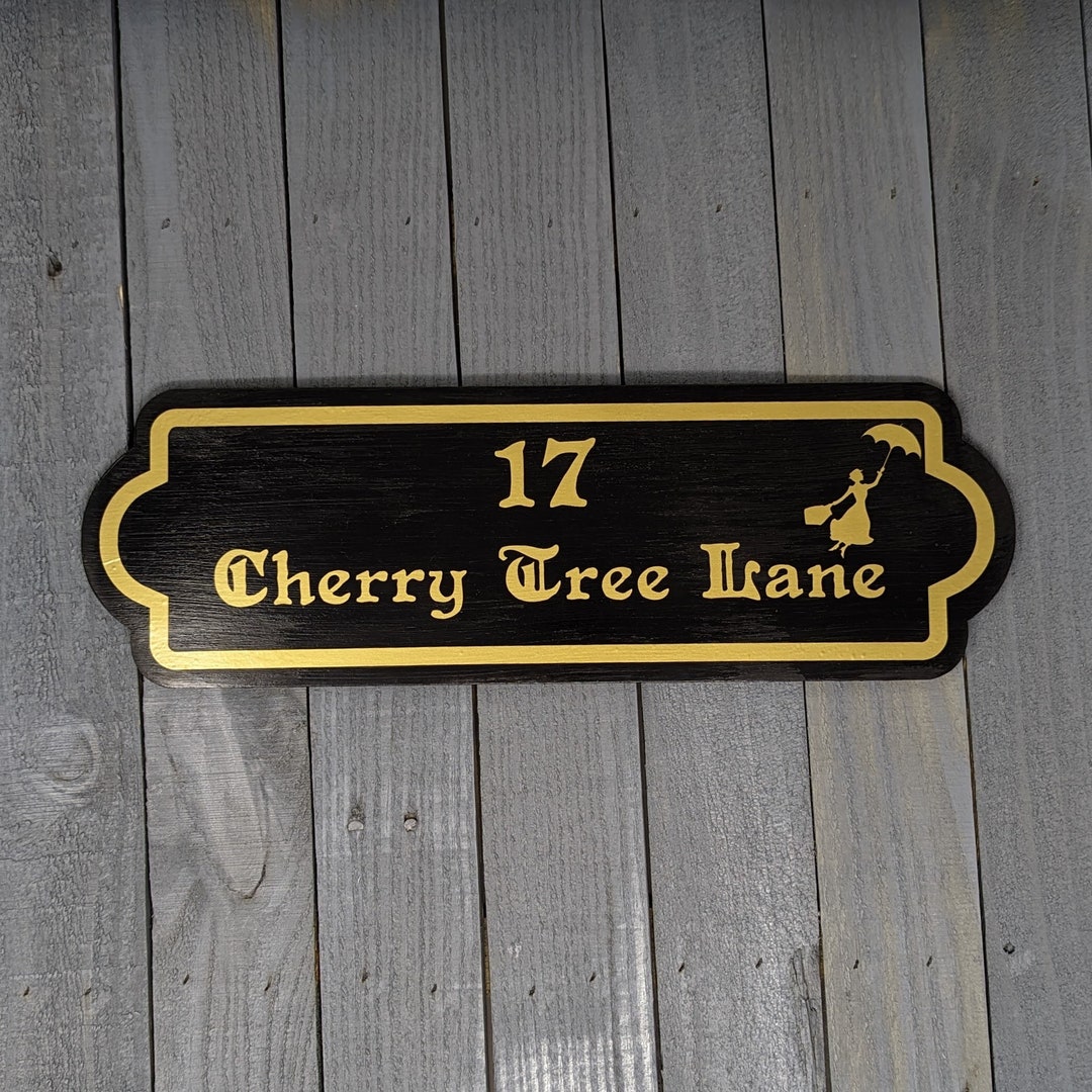 Mary Poppins Address Sign ⁂ 17 Cherry Tree Lane ⁂ - Etsy