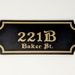 Sherlock Holmes Home Address Sign 221B Baker St. | Etsy