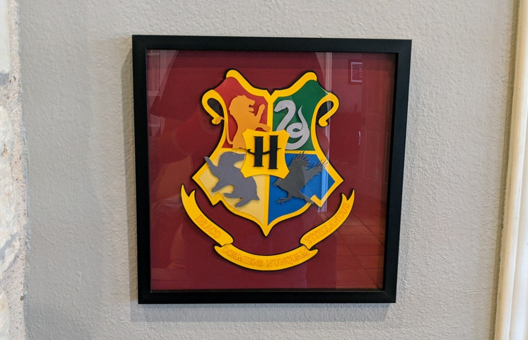3D Harry Potter Hogwarts Emblem Framed Layered Card Stock - Etsy