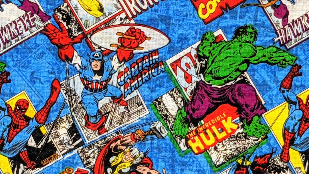 Marvel Comic Burst Fabric / Fat Quarter / by the Yard - Etsy
