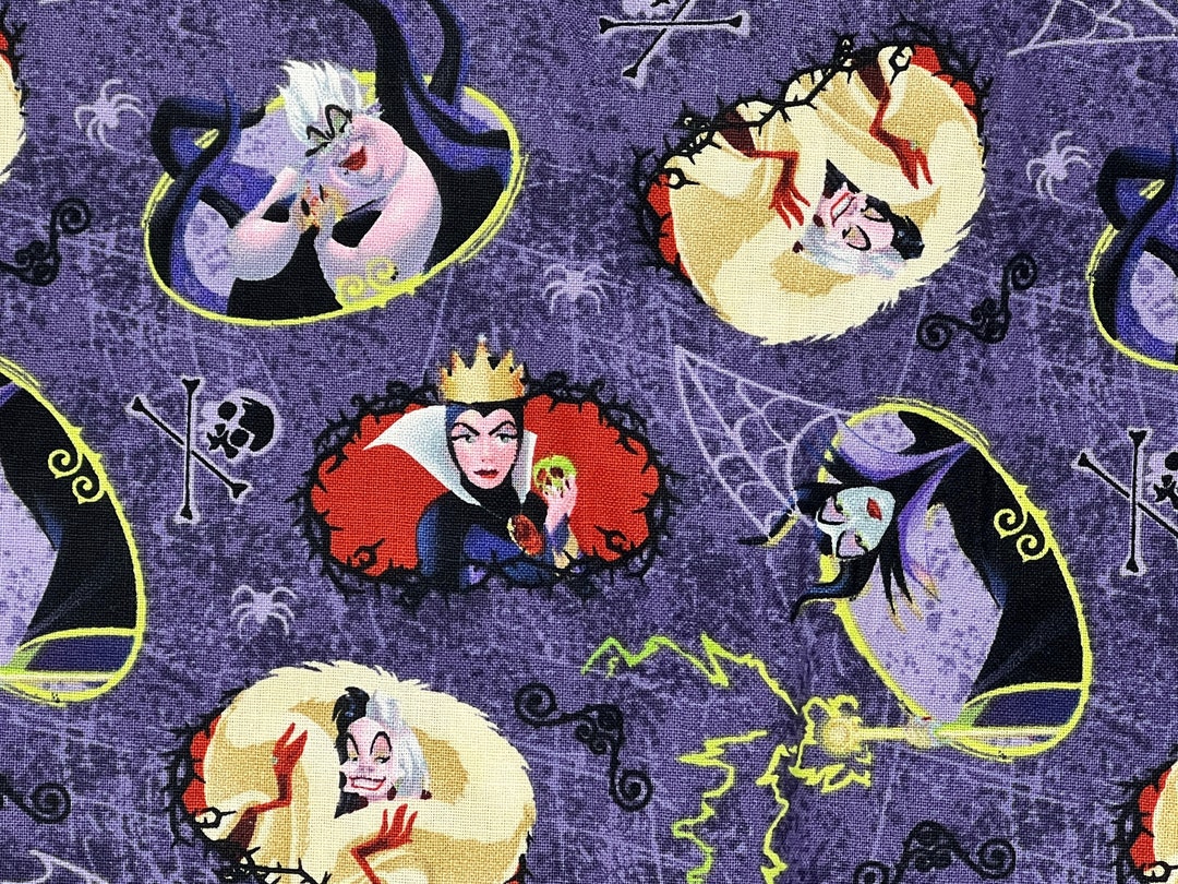 Disney Villain Toss Cotton Fabric / by the Yard / Fat Quarter - Etsy