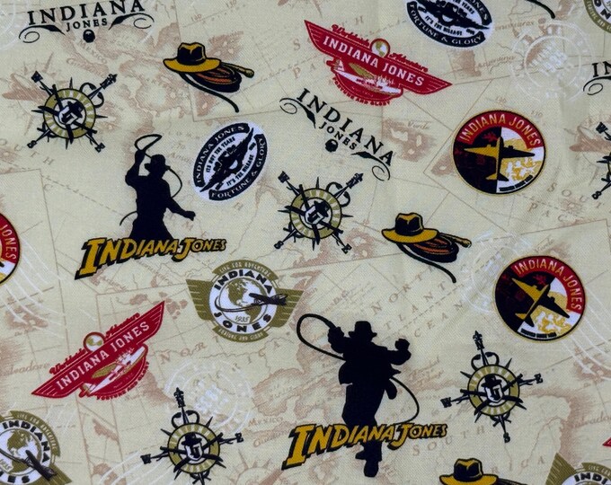 Indiana Jones Cotton Fabric / by the Yard and Half Yard - Etsy