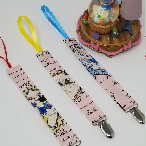 Disney Princess Pacifier Clip / Cinderella Ariel Belle Binky - Etsy
