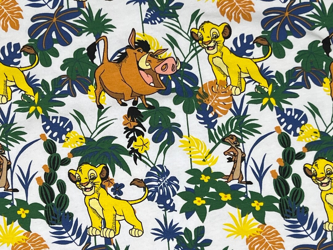 Lion King Jungle Cotton Knit Fabric / by the Yard / Half Yard - Etsy
