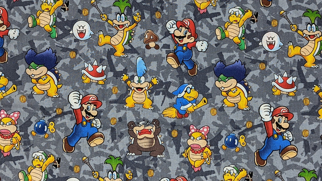 Nintendo Super Mario Packed Fabric / Half Yard / by the Yard - Etsy