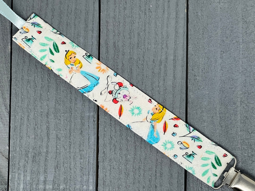 Alice in Wonderland Pacifier Clip / Universal Fabric Binky Holder - Etsy