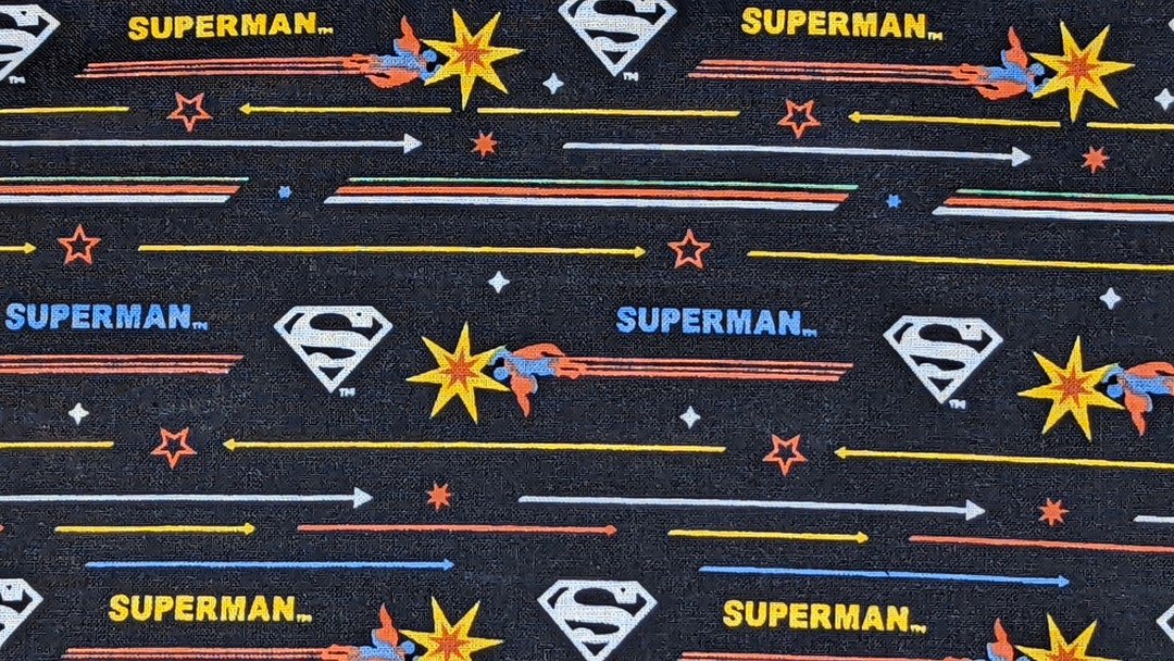 Superman Licensed Cotton Fabric / by the Yard / Half Yard - Etsy