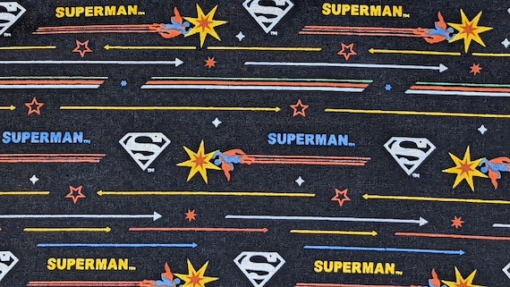 Superman Licensed Cotton Fabric / by the Yard / Fat Quarter - Etsy