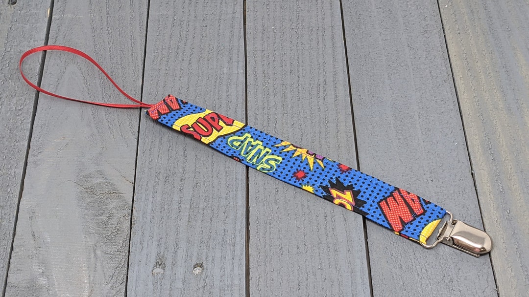Comic Book Words Pacifier Clip / Universal Binky Holder - Etsy