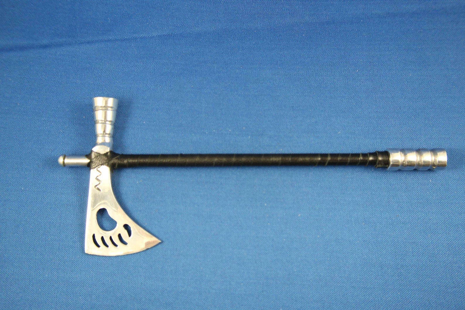 Mini Tomahawk Pipe Black leather wrapped Native Inspired | Etsy