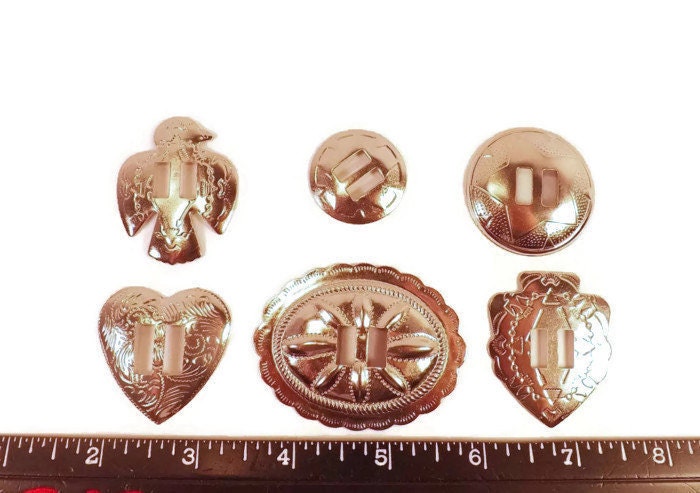 Arrowhead Conchos Lot of 10 Silver Metal Conchos Embossed | Etsy