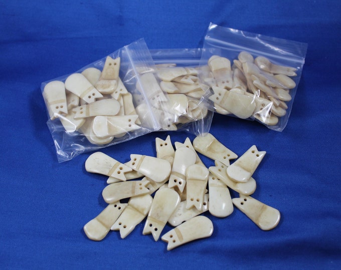 Lot of 100 Carved Bone Teeth, Replica Elk Teeth, for Replica Crow Dress ...