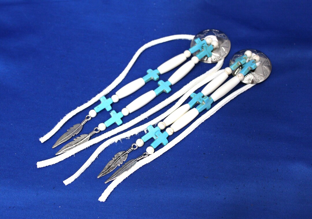 Native American Style Hair Ties, Turquoise Crosses, American Indian ...
