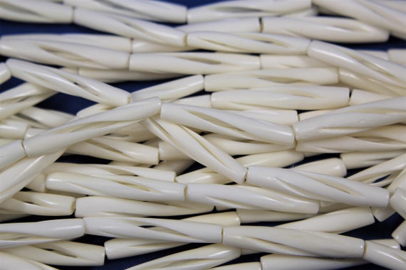 Fluted Bone Hair Pipe 1 1/2 Qty of 20 Hairpipe Beads - Etsy