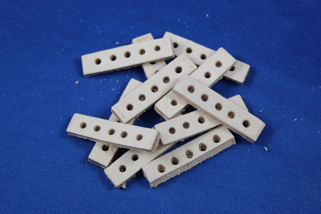 5 Hole Leather Spacer, 10 Spacer Strips, Light Tan Leather, Natural ...