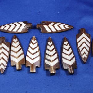 Qty of 5, Carved Bone Arrowhead, BP903, 2 1/4" Long, Native American ...