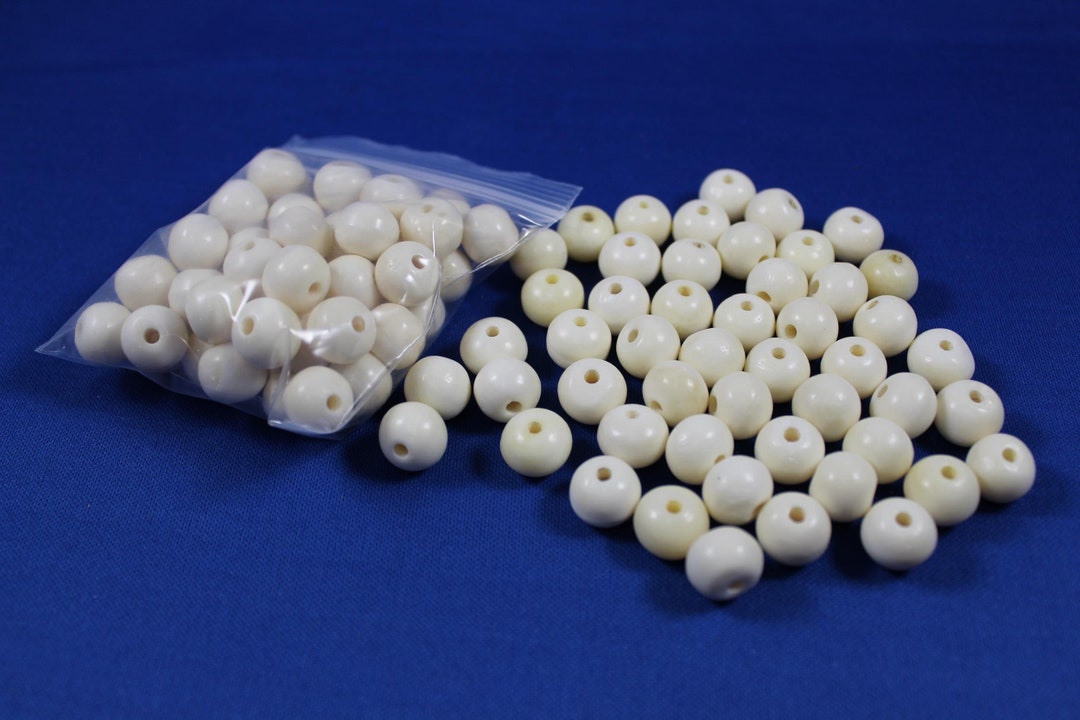 Qty of 50, 12mm Bone Beads, Native American Style Jewelry Supply, Bone ...