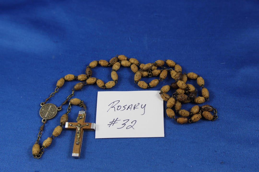 Relic Rosary With Olive Wood Beads, Made in Jerusalem, 5-decade Rosary ...