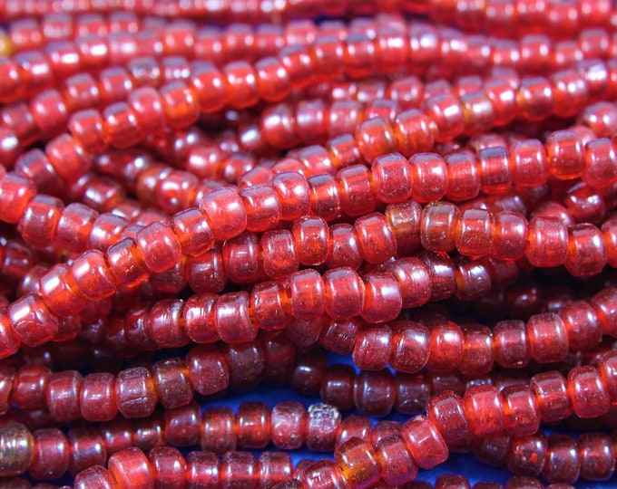 Glass Crow Beads, Red 9mm Beads, Translucent Glass Beads, Approx. 100 ...