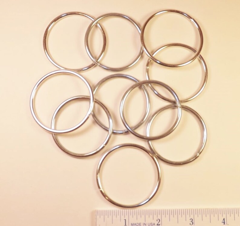 2 Inch Metal Rings Silver Tone Metal Qty of 10 Soldered - Etsy