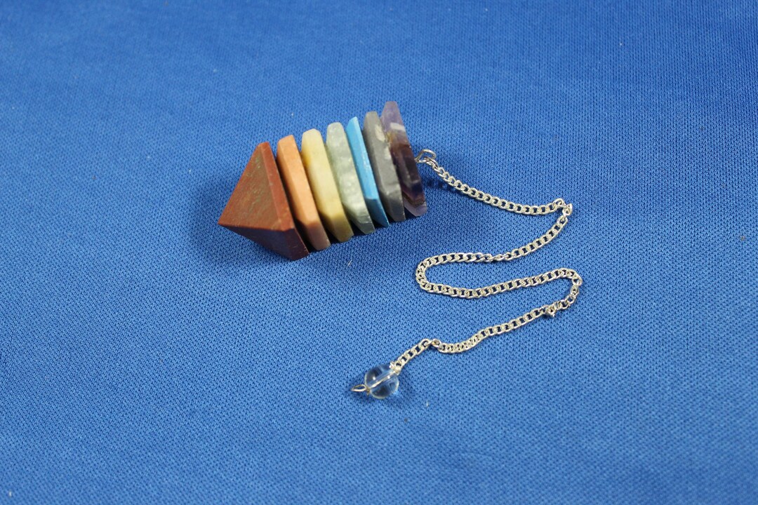 Chakra Pendulum, 7 Layer Chakra Pendulum / Pendant, Jewelry Supplies ...