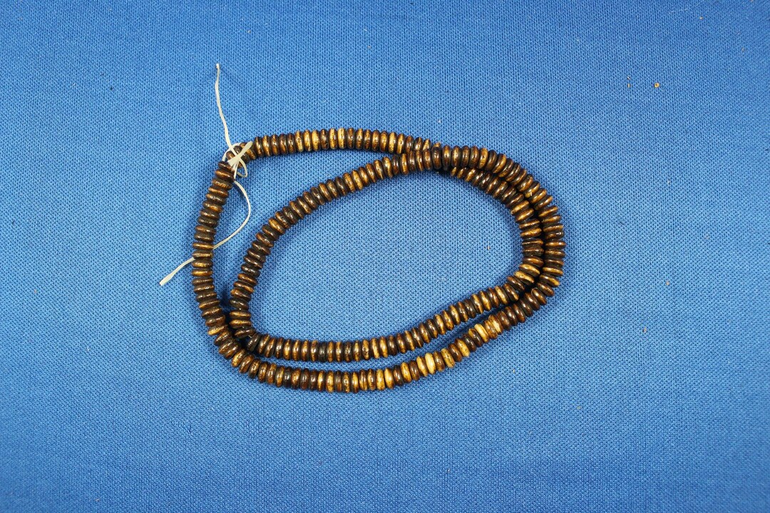 Polished Bone Spacers / Washers, Dark Brown Bone, 4mm X 2mm, Bone Comes ...