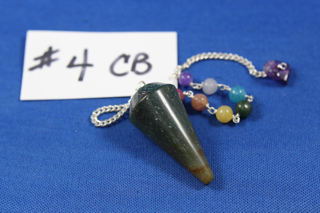 Bloodstone Pendulum, #4CB, Polished Stone Pendant, Bloodstone, Chain ...