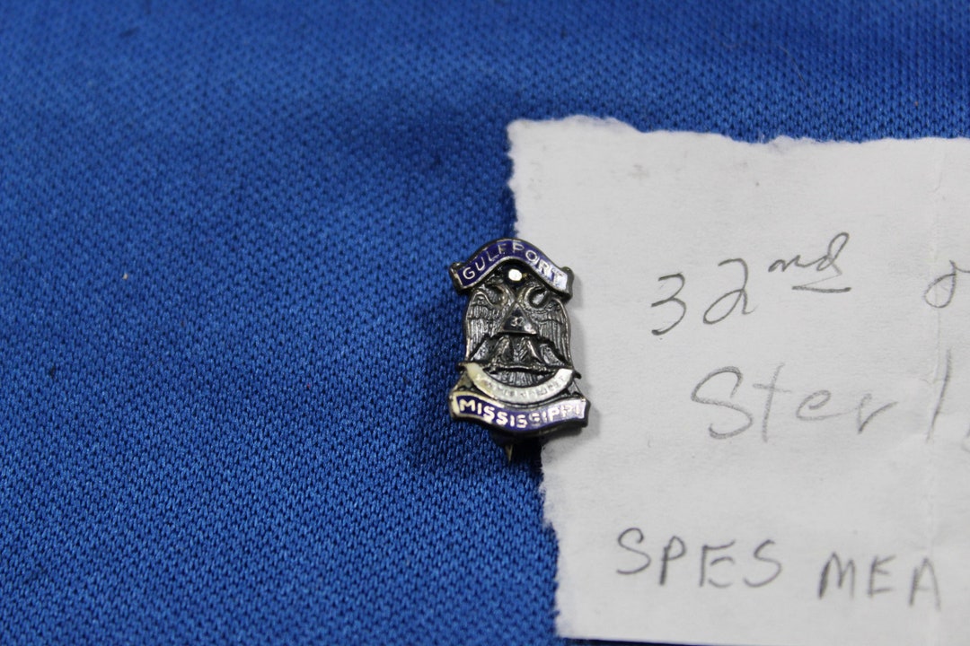 32nd Degree Mason Lapel Pin, Masonic Scottish Rite Sterling Silver Pin ...