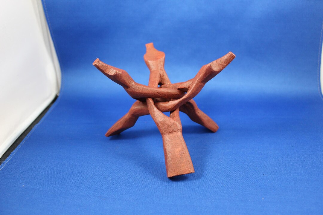 6 Inch Wood Display Stand, Abalone Shell Holder, Wooden Pottery Stand ...