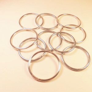 2 Inch Metal Rings, Silver Tone Metal, Qty of 10, Soldered Metal Craft ...