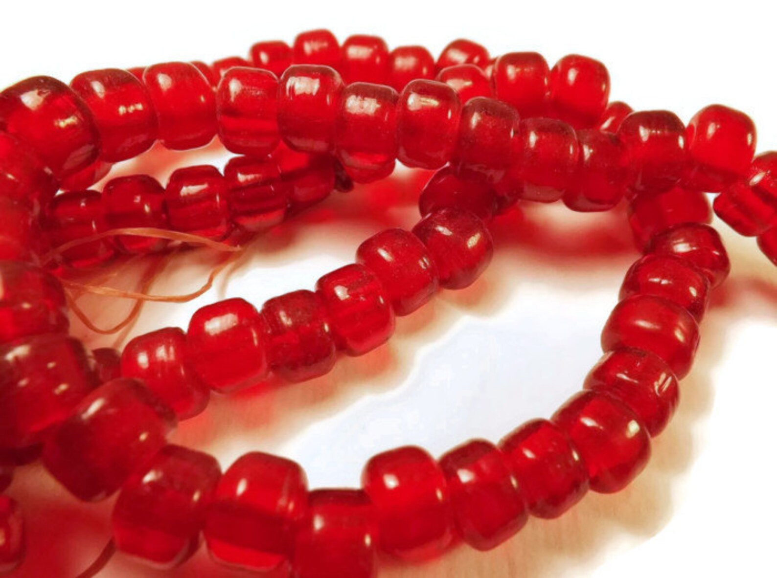 Glass Crow Beads Red 9mm Beads Translucent Glass Beads | Etsy