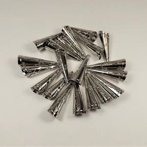 100 Childrens Jingle Cones, Lot of 100, 1 3/4" Silver Metal Cones ...