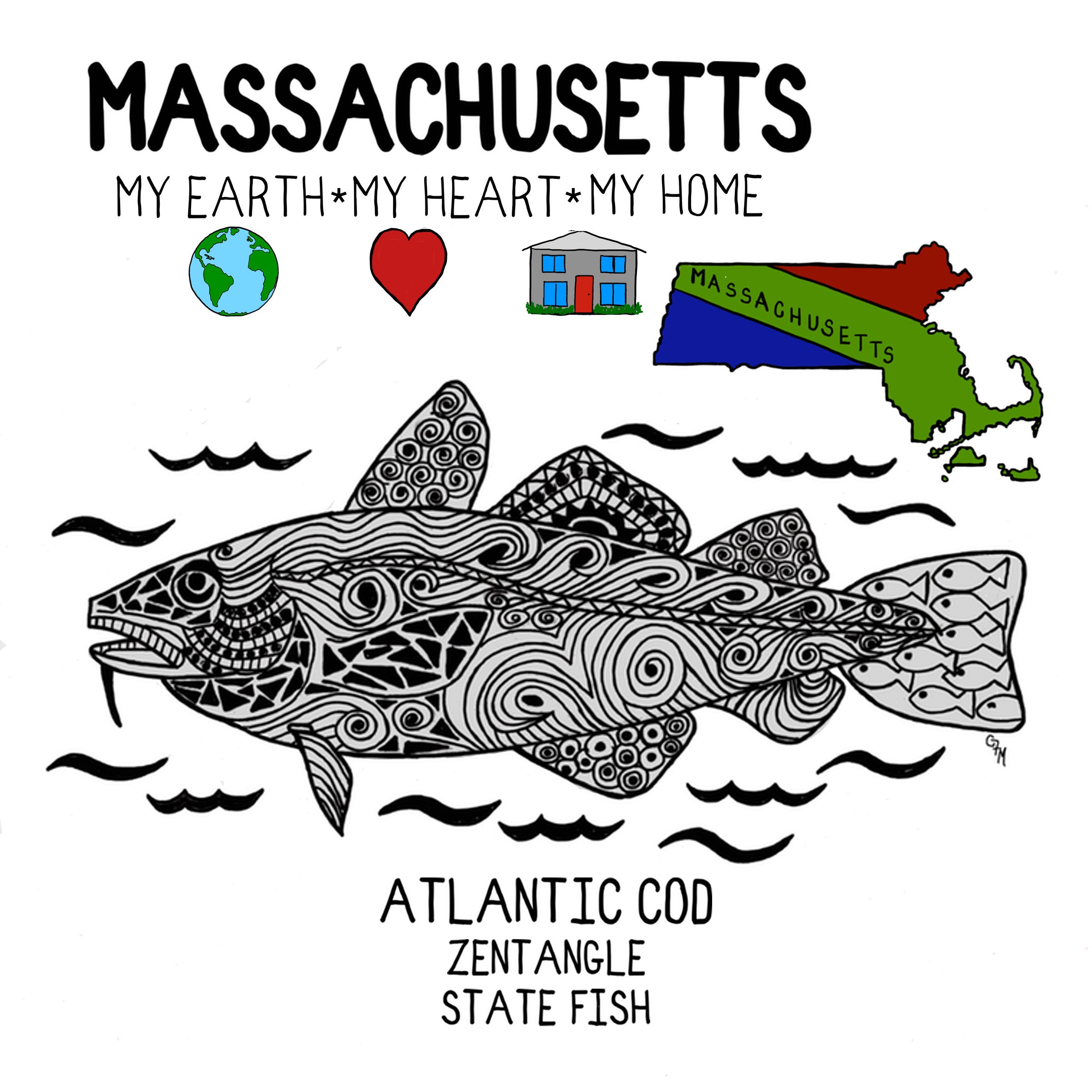 Ceramic Coaster Massachusetts State Symbols Atlantic Cod - Etsy